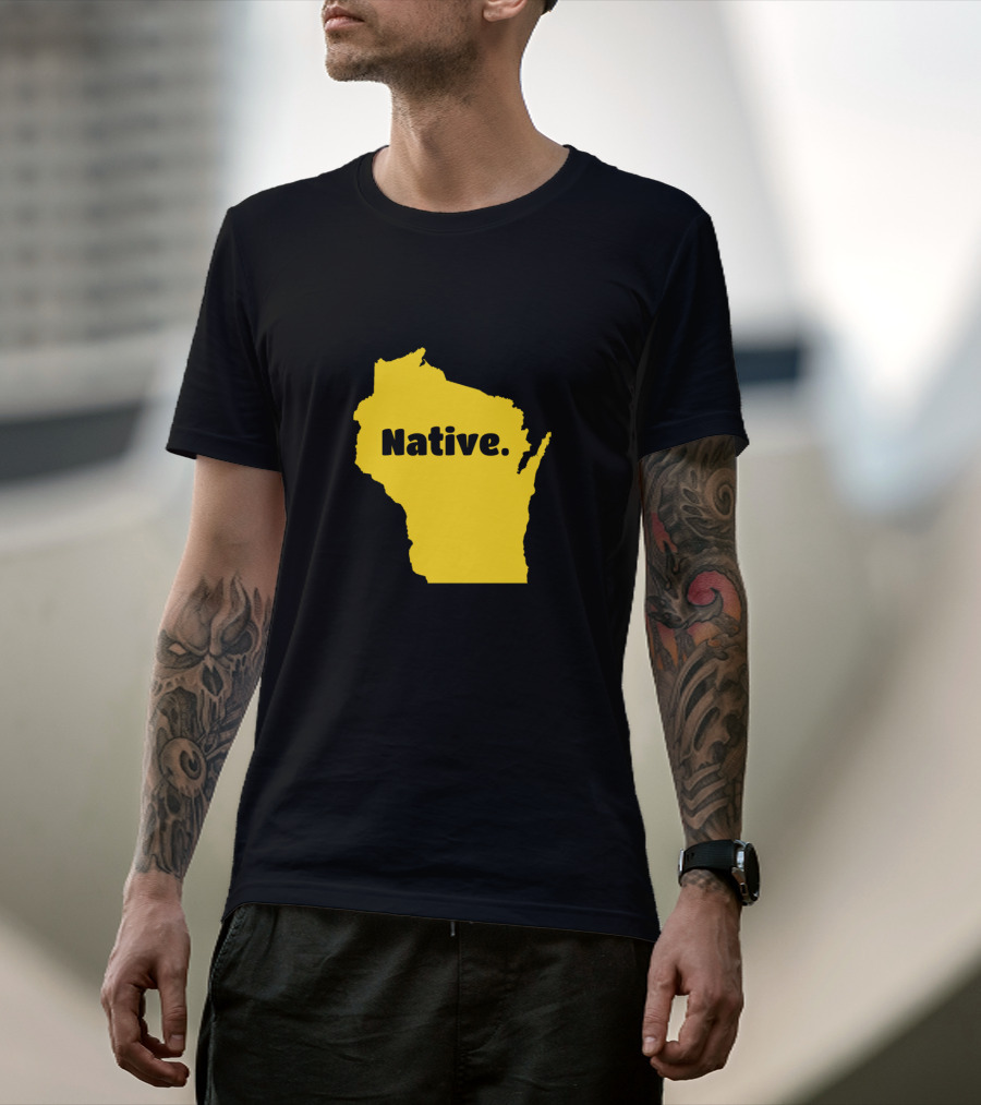 Wisconsin Native Born In Wisconsin Map T-Shirt
