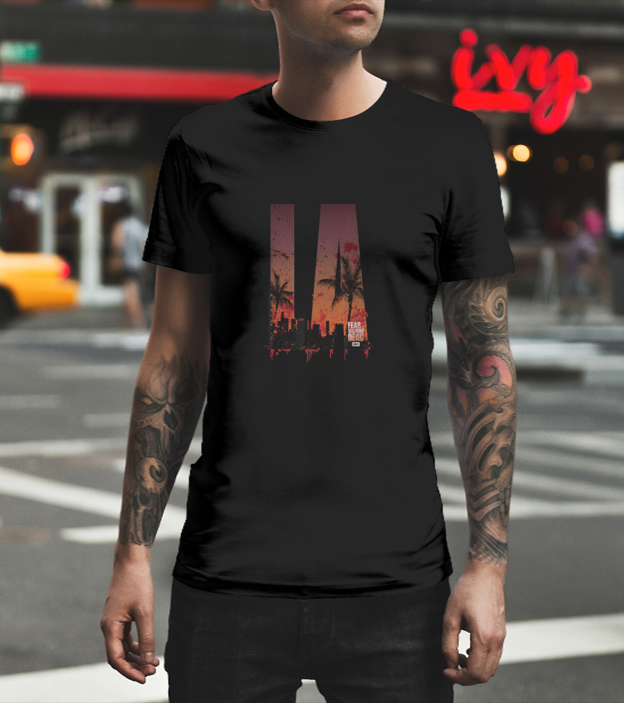 Fear The Walking Dead LA Palm Trees Skyline T-Shirt