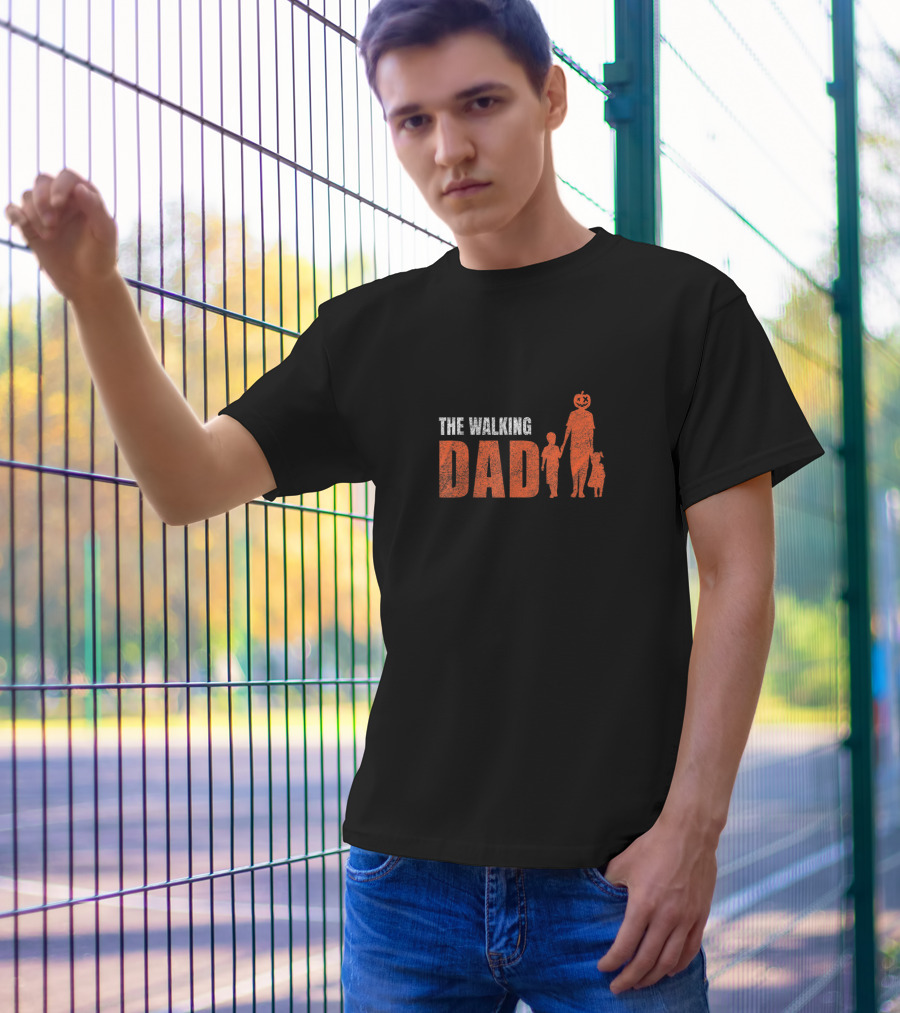 The Walking Dad Halloween Pumpkin Head T-Shirt