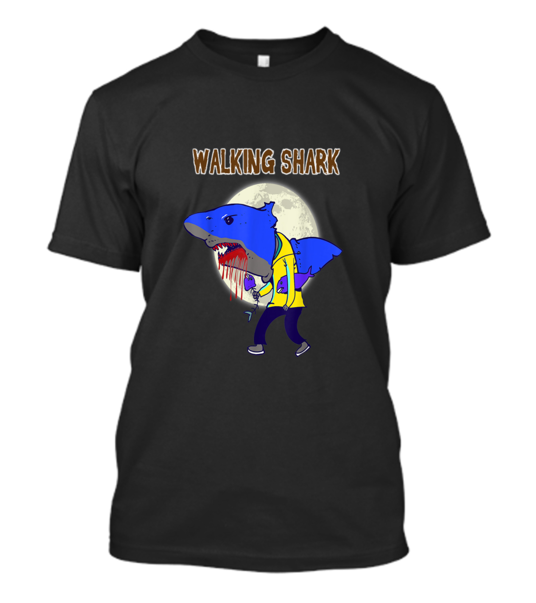 Walking Shark Zombie Bloody Dead T-Shirt