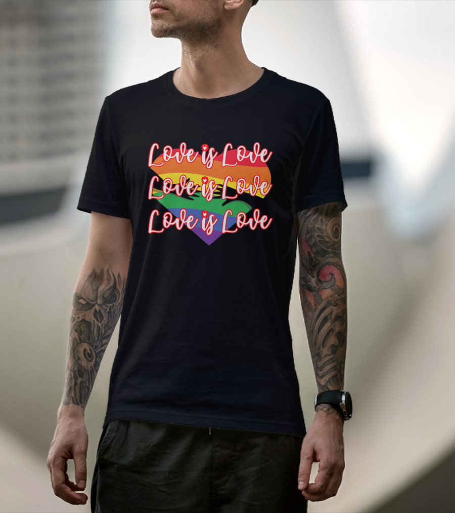 Love Is Love Rainbow Heart Pride T-Shirt