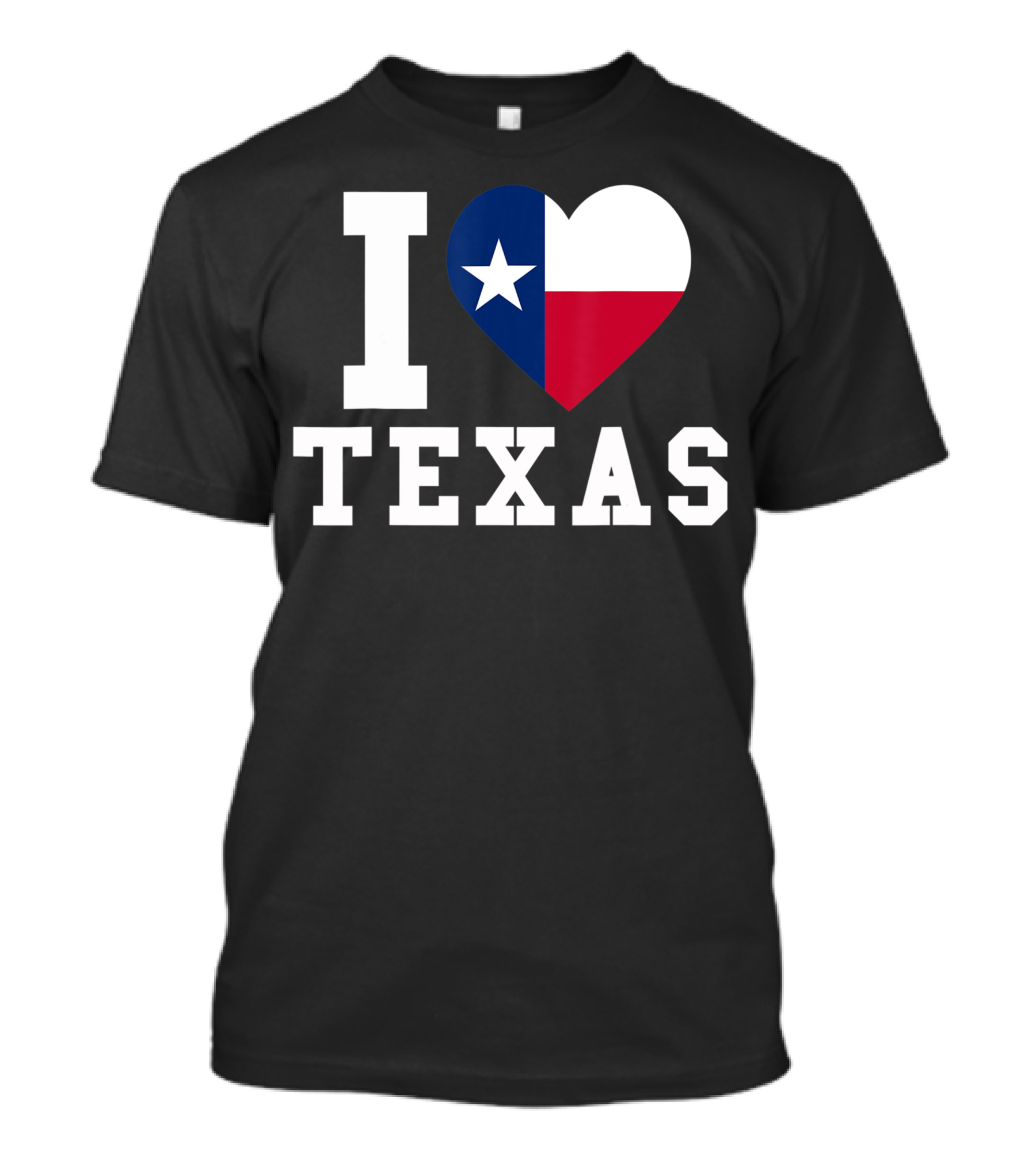 I Love Texas Heart Lone Star Flag T-Shirt