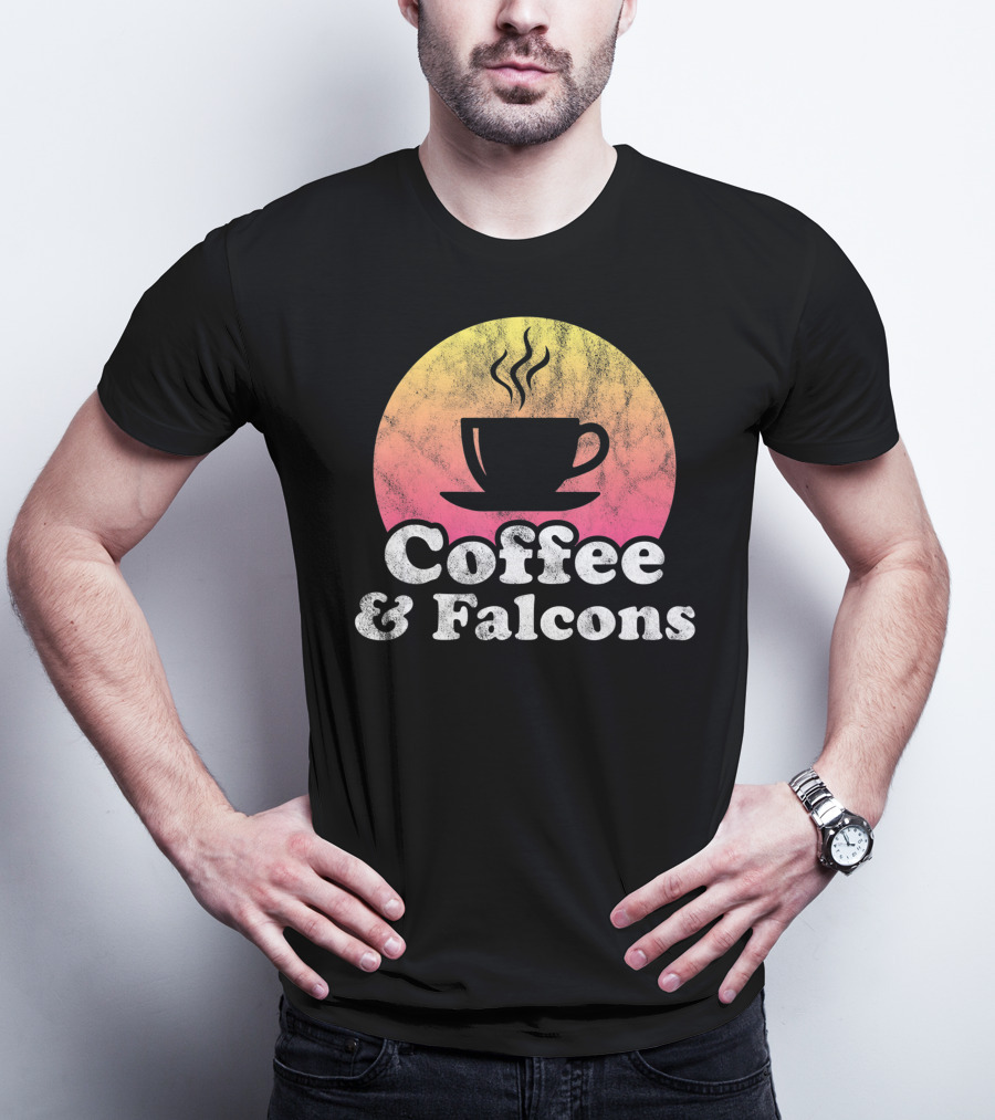 Coffee And Falcons Falcon Retro Style Cup T-Shirt