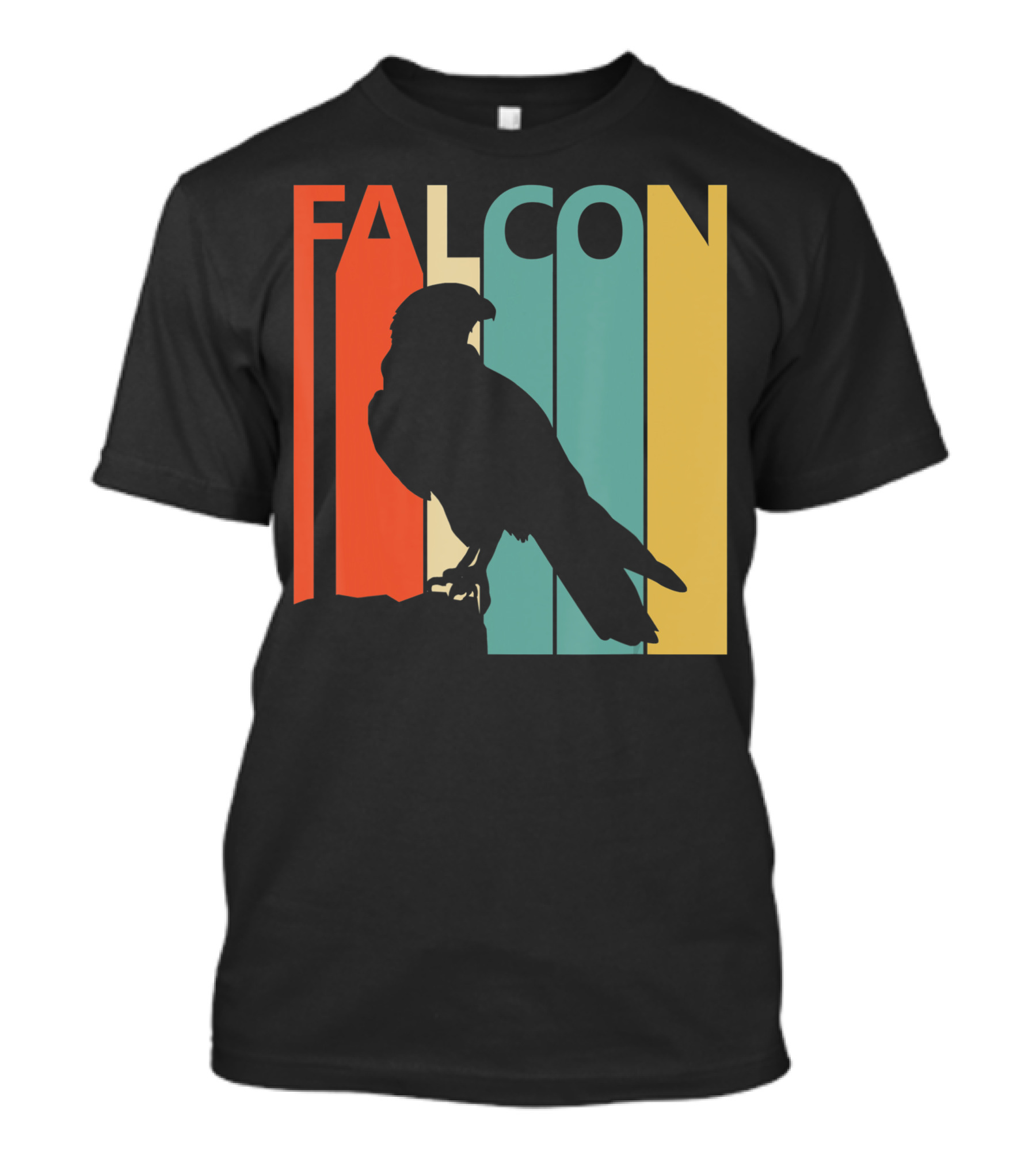 FALCON Safari Zoo Animal Silhouette Retro Stripes T-Shirt