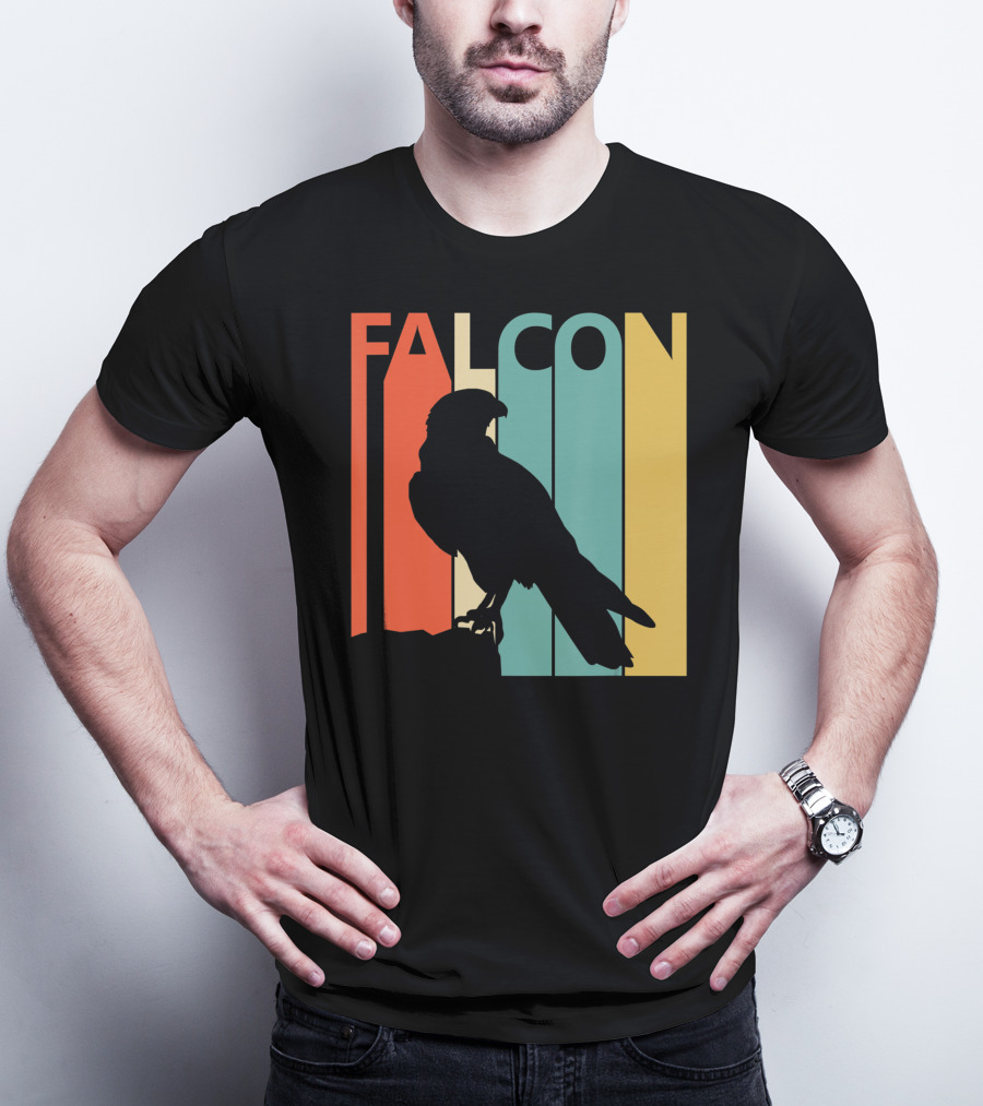 FALCON Safari Zoo Animal Silhouette Retro Stripes T-Shirt