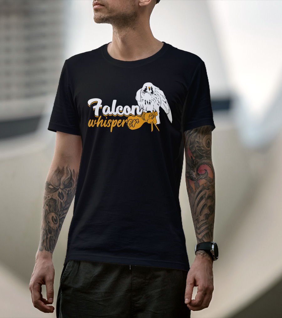 Falcon Whisperer Falconer’s Companion Bird Glove Emblem T-Shirt