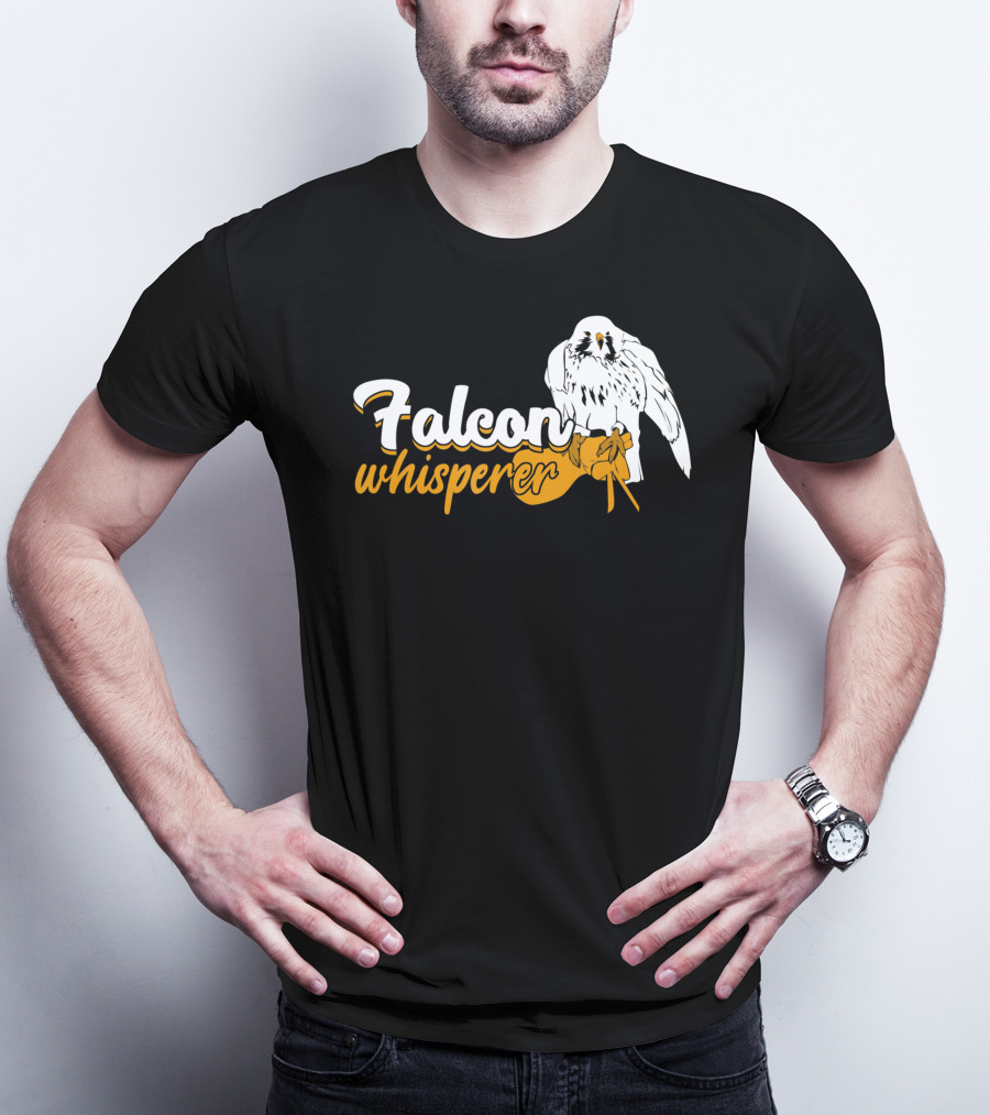 Falcon Whisperer Falconer’s Companion Bird Glove Emblem T-Shirt