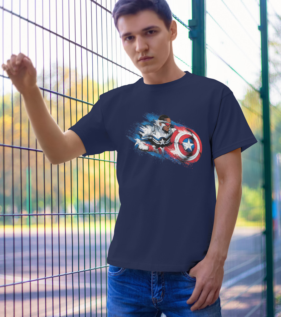 Marvel The Falcon Winter Soldier Captain America Shield Action T-Shirt