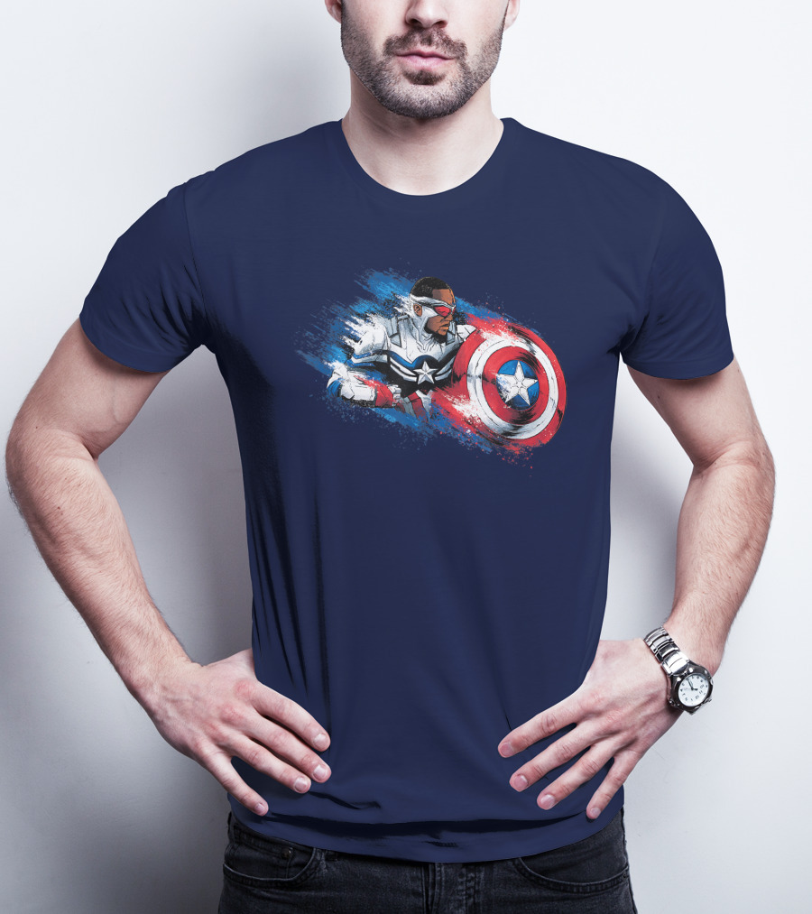 Marvel The Falcon Winter Soldier Captain America Shield Action T-Shirt