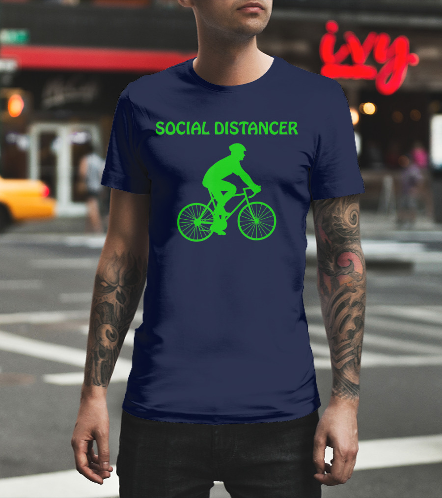Social Distancer Bike Riding Cycling T-Shirt