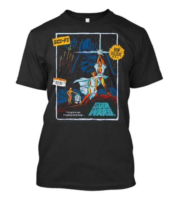 Star Wars Episode Four Luke Skywalker New Release $3.99 Vintage Sci-Fi VHS Cover T-Shirt