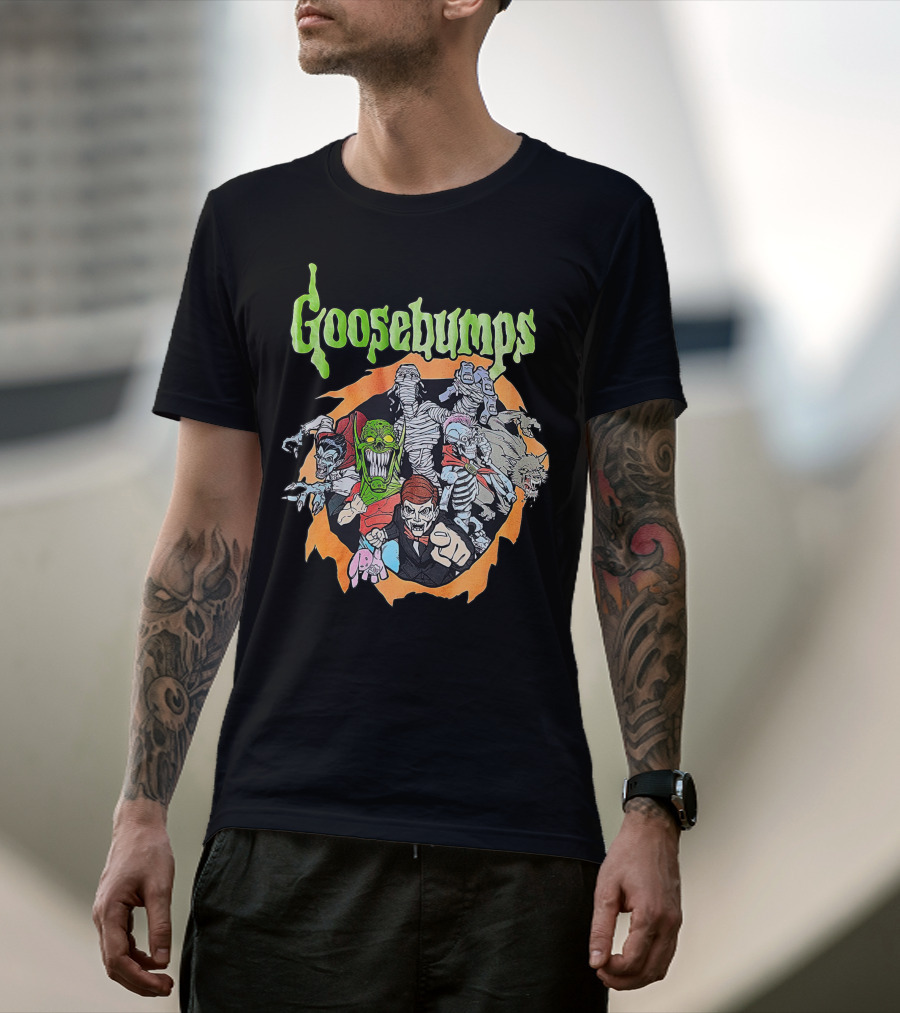 Goosebumps Monsters And Characters Frightening Horde Beware T-Shirt