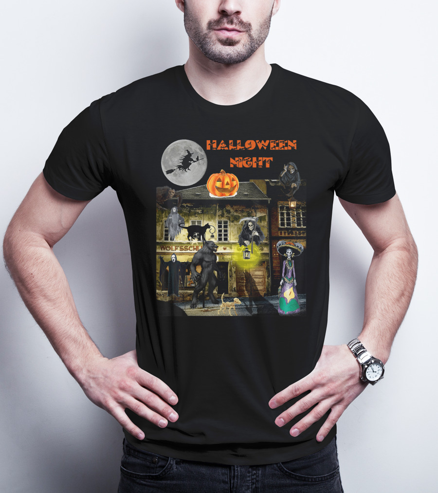 Halloween Night Haunted Classic Monsters House T-Shirt