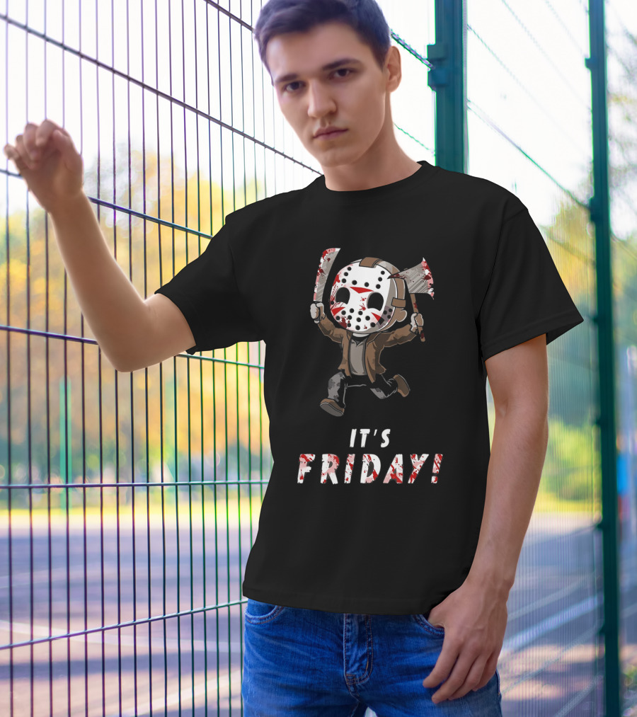 It's Friday Horror Movie Characters Spooky Friday T-Shirt