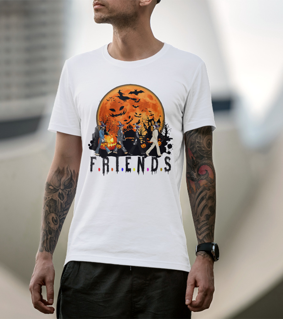 Halloween Friends Full Moon Walk With Characters Trick Or Treat T-Shirt