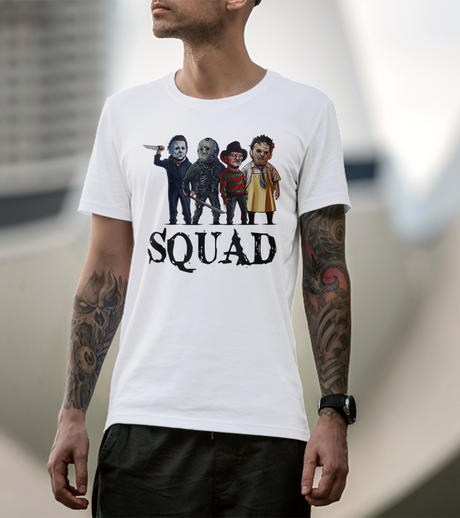Halloween Horror Movies Fan Lover Squad Iconic Characters T-Shirt