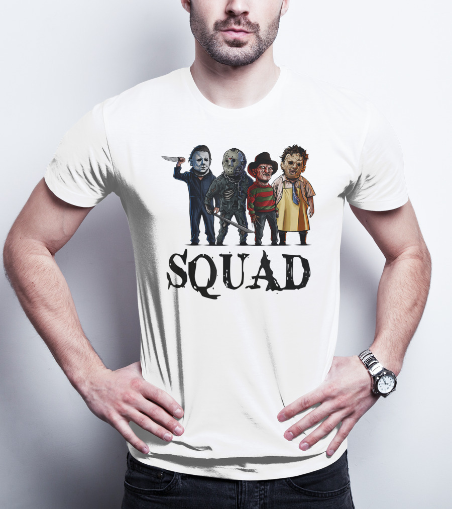 Halloween Horror Movies Fan Lover Squad Iconic Characters T-Shirt