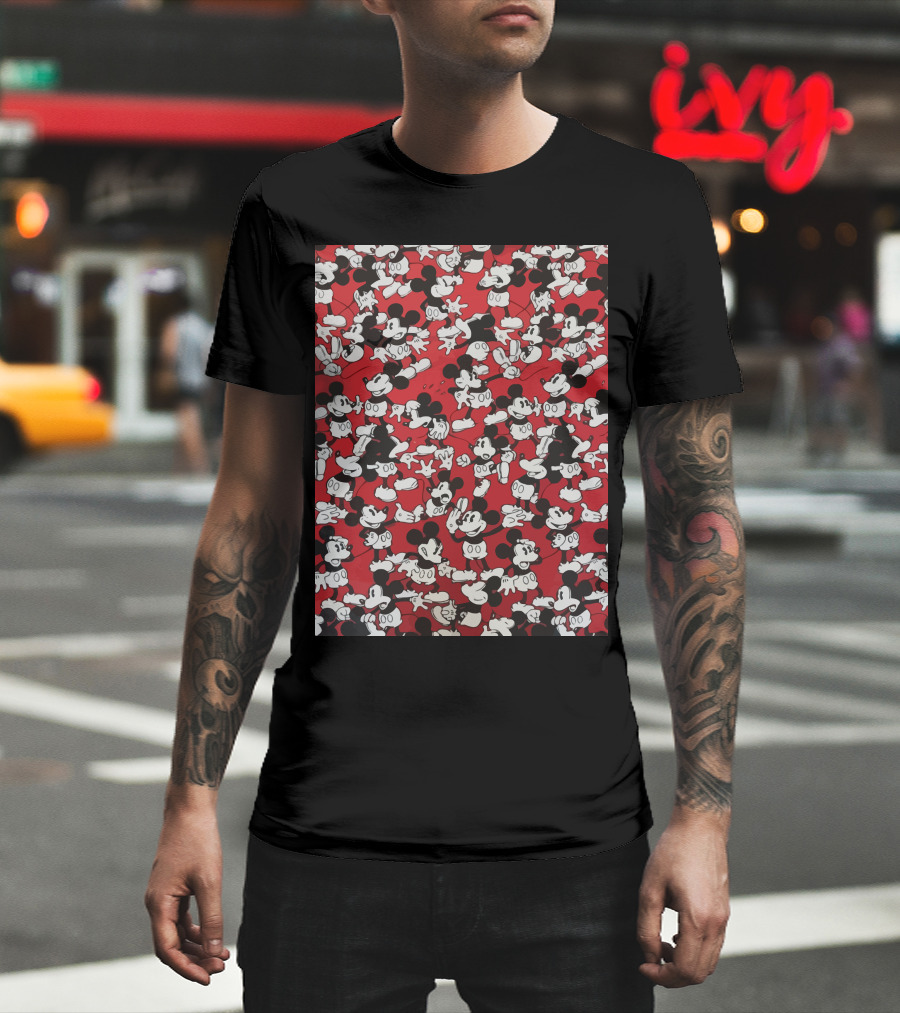 Mickey Mouse Classic Red And Black T-Shirt