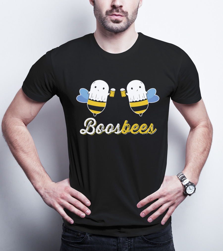 Boosbees Cute Cartoon Bees Cheers With Beer Glasses T-Shirt