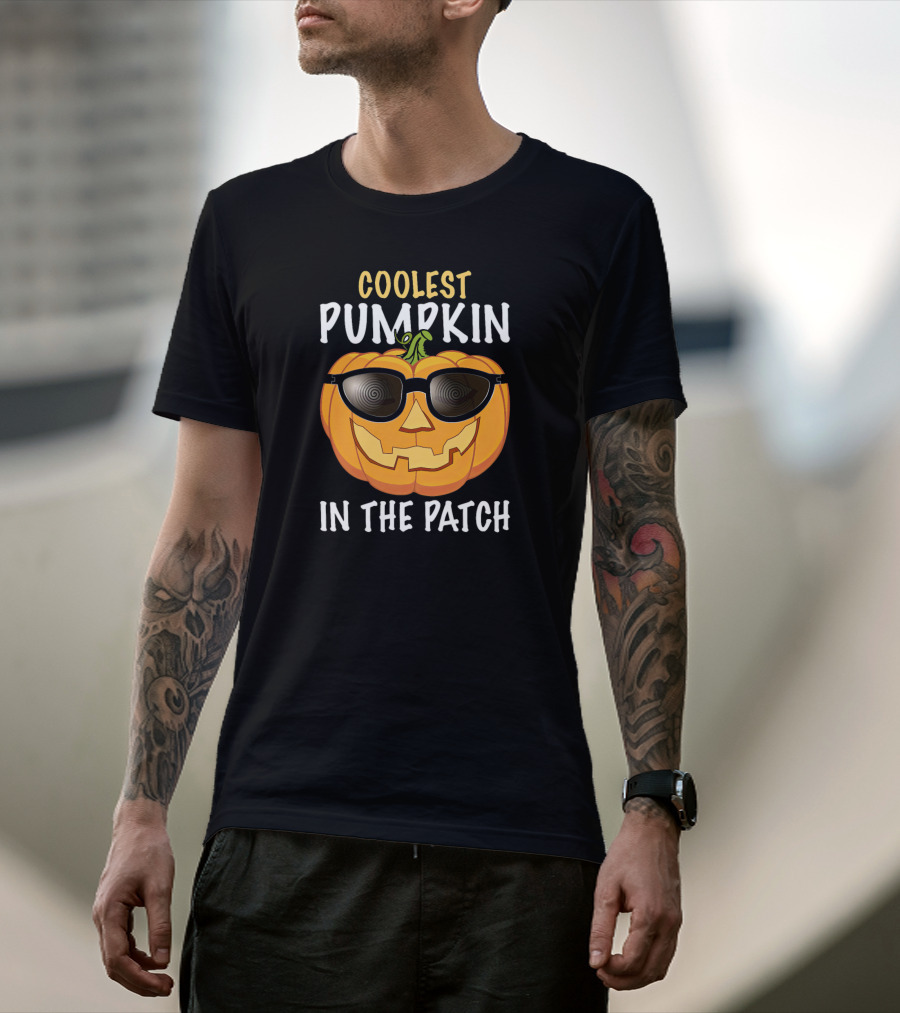 Coolest Pumpkin In The Patch Sunglasses Jack-o'-Lantern T-Shirt