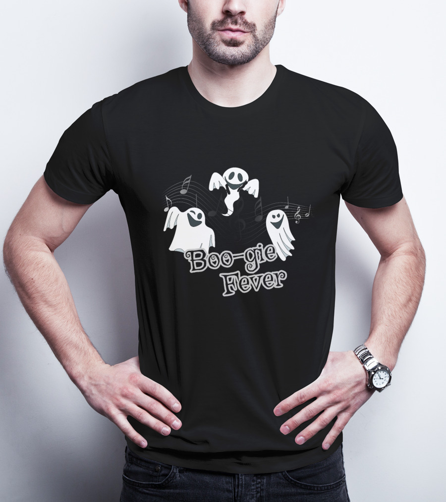 Boo-gie Fever Cute Ghost Halloween Music T-Shirt
