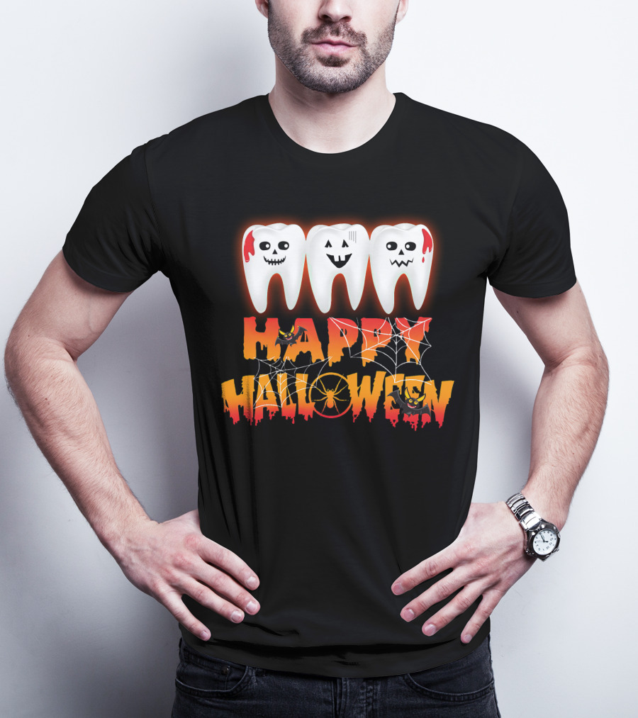 Happy Halloween Funny Costume Dental Teeth T-Shirt
