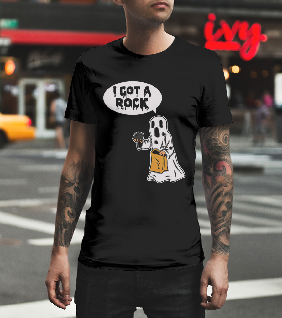 I Got A Rock Ghost Trick-or-Treating Halloween Humor T-Shirt