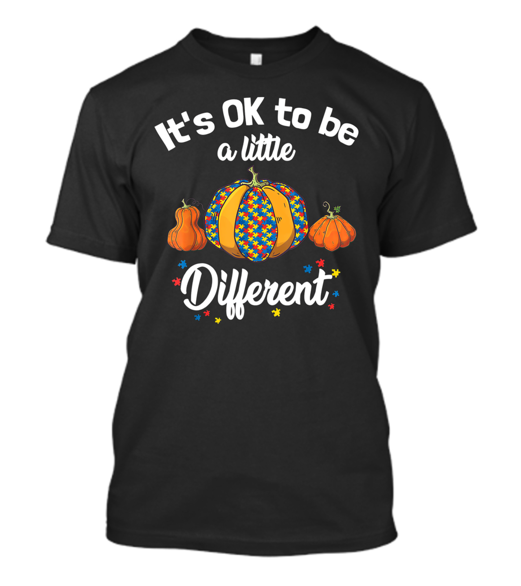 It's OK To Be A Little Different Autism Pumpkin Halloween T-Shirt