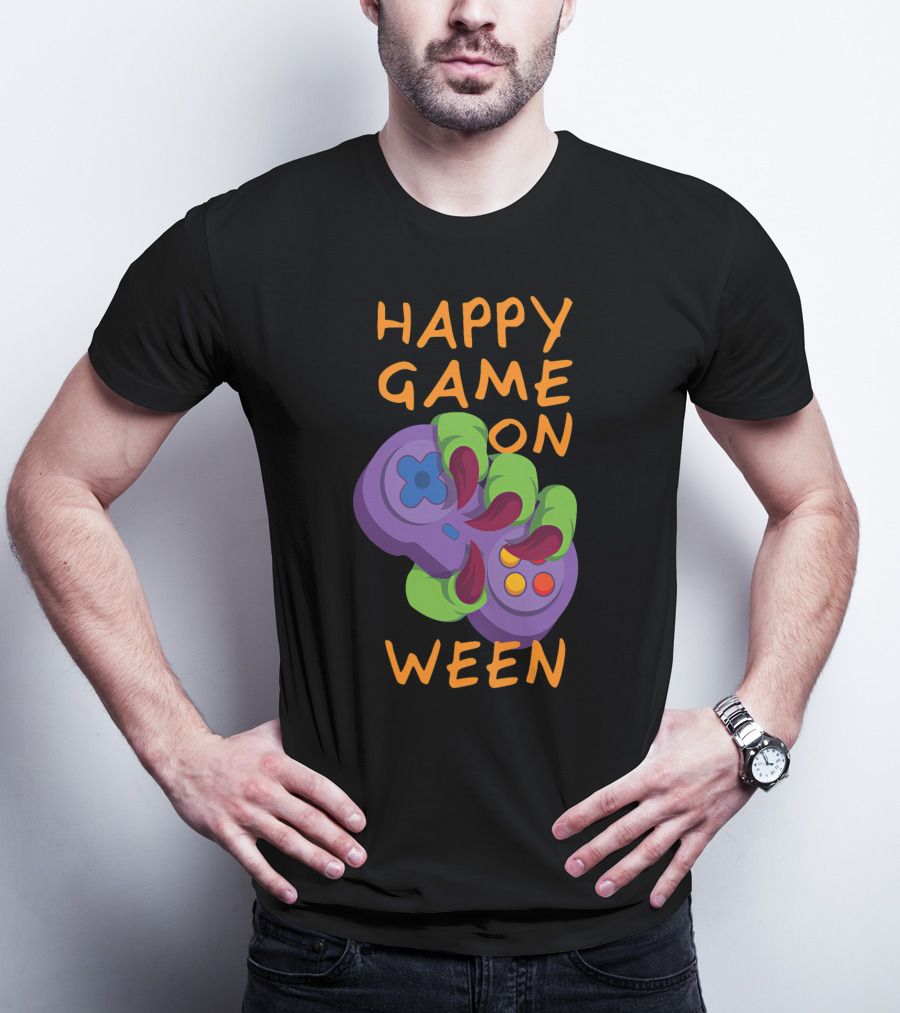 Happy Game On Ween Halloween Gamer Gaming Slogan Holiday Gamer T-Shirt
