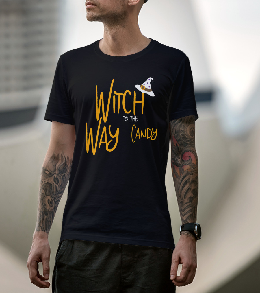 Witch Way To The Candy Halloween Witch T-Shirt