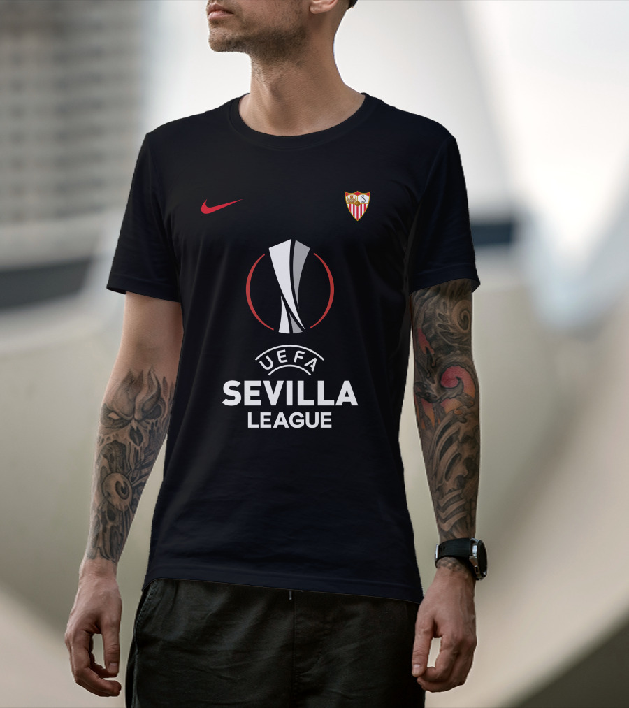 UEFA Sevilla League Logo Sevilla FC Badge T-Shirt