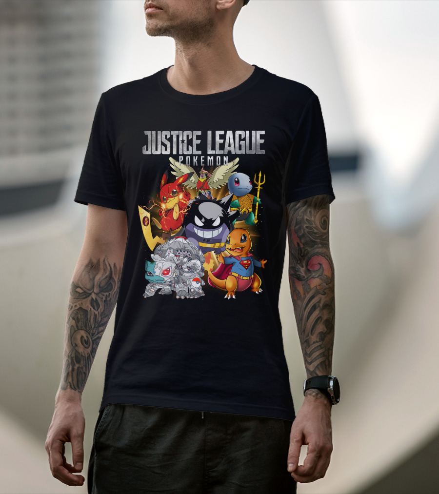Justice League Pokemon Mashup Characters T-Shirt