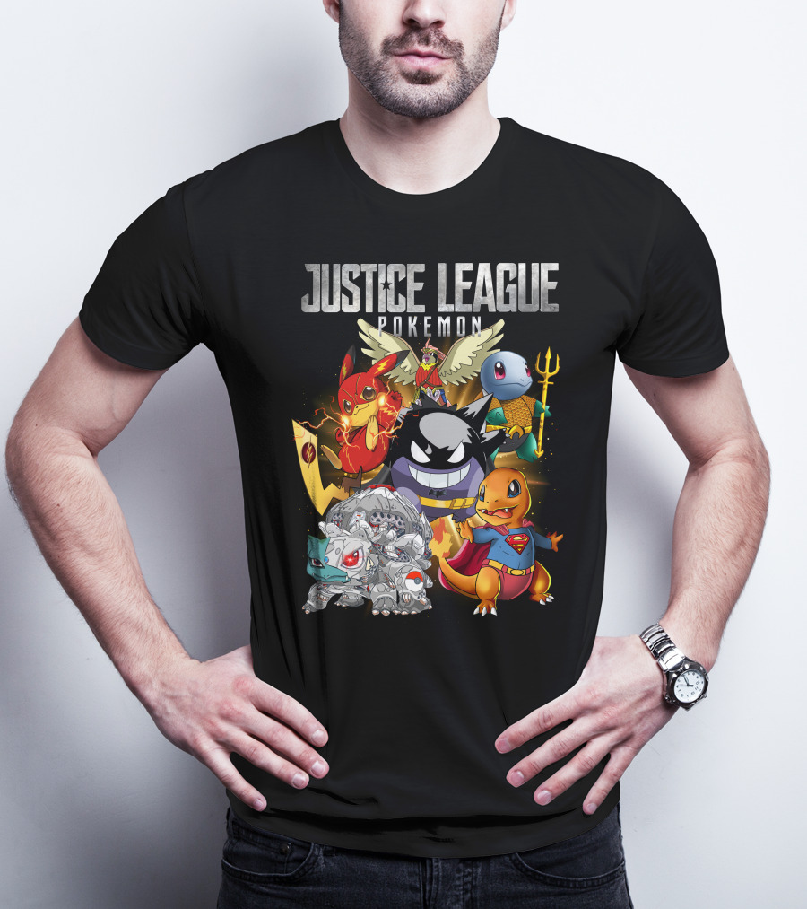 Justice League Pokemon Mashup Characters T-Shirt