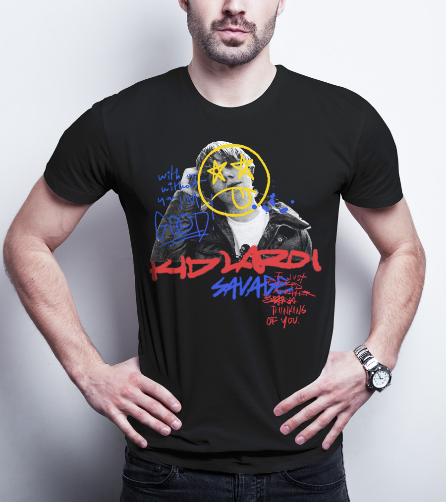 Kid Laroi Savage Thinking Of You Star Face Graffiti T-Shirt