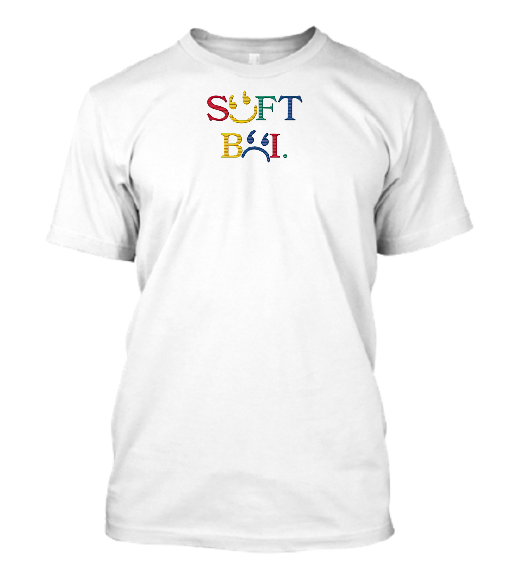 SOFT BOI Colorful Smiley Font T-Shirt