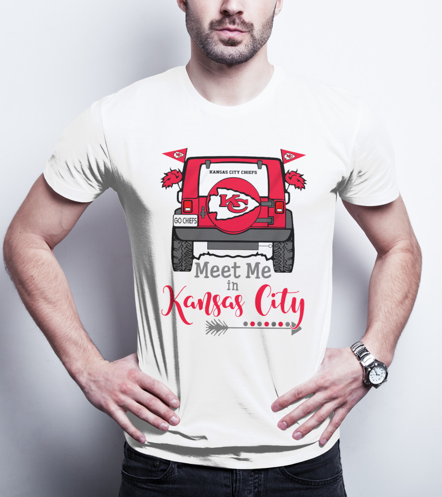 Kansas City Chiefs Meet Me In Kansas City Go Chiefs Jeep Tailgate Arrow T-Shirt