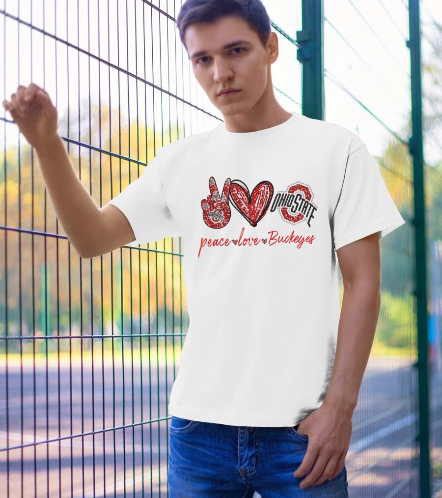 Peace Love Ohio State Buckeyes T-Shirt