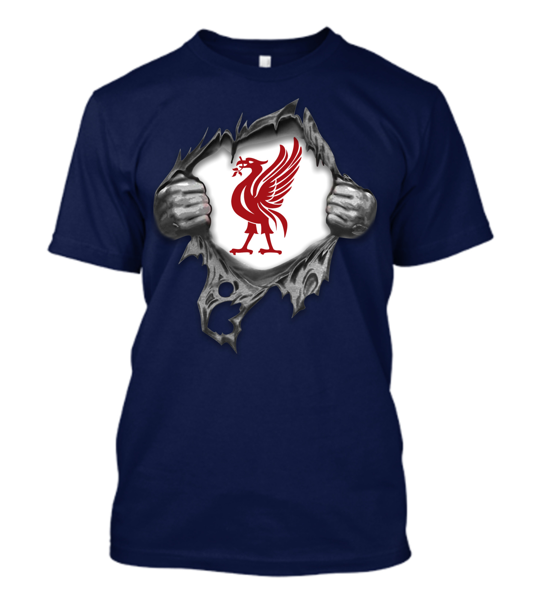 Proud To Be Liverpool Liverbird Crest Ripped T-Shirt