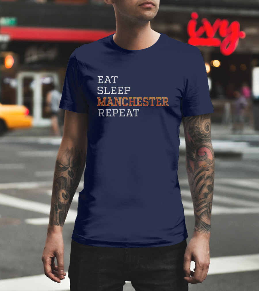 Eat Sleep Manchester Repeat T-Shirt