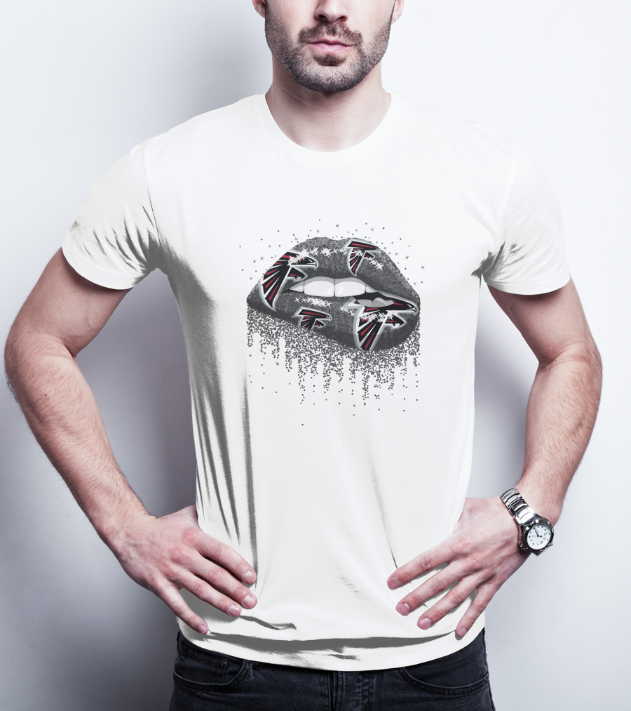 Atlanta Falcons Glitter Lips T-Shirt
