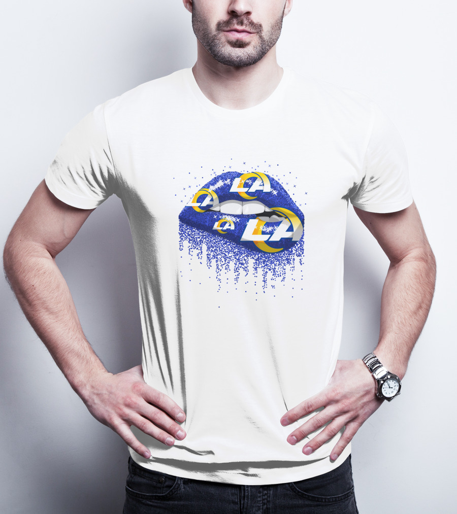 Los Angeles Rams Blue Lips With Team T-Shirt