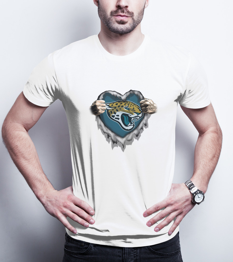 Jacksonville Jaguars Ripped Heart T-Shirt