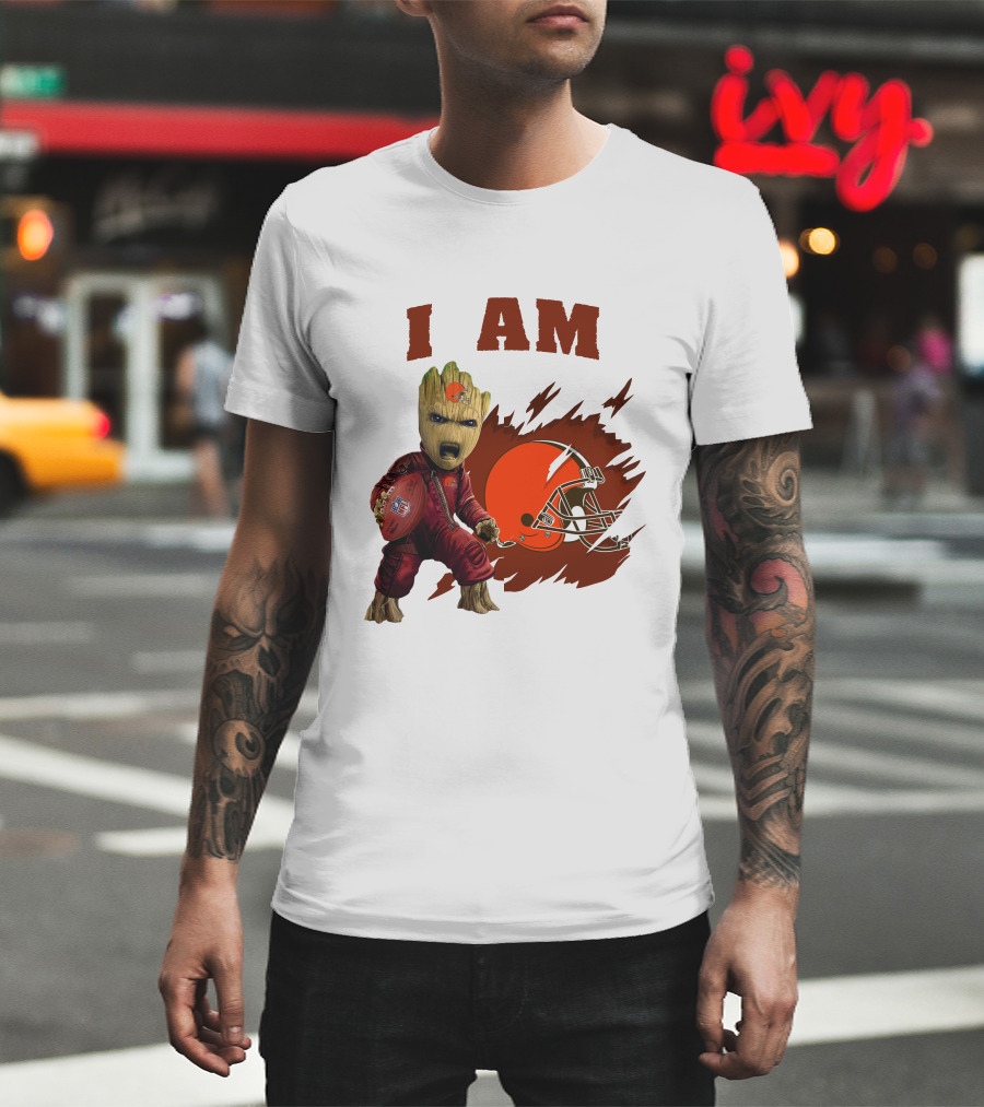 I Am Groot Cleveland Browns Football Character T-Shirt