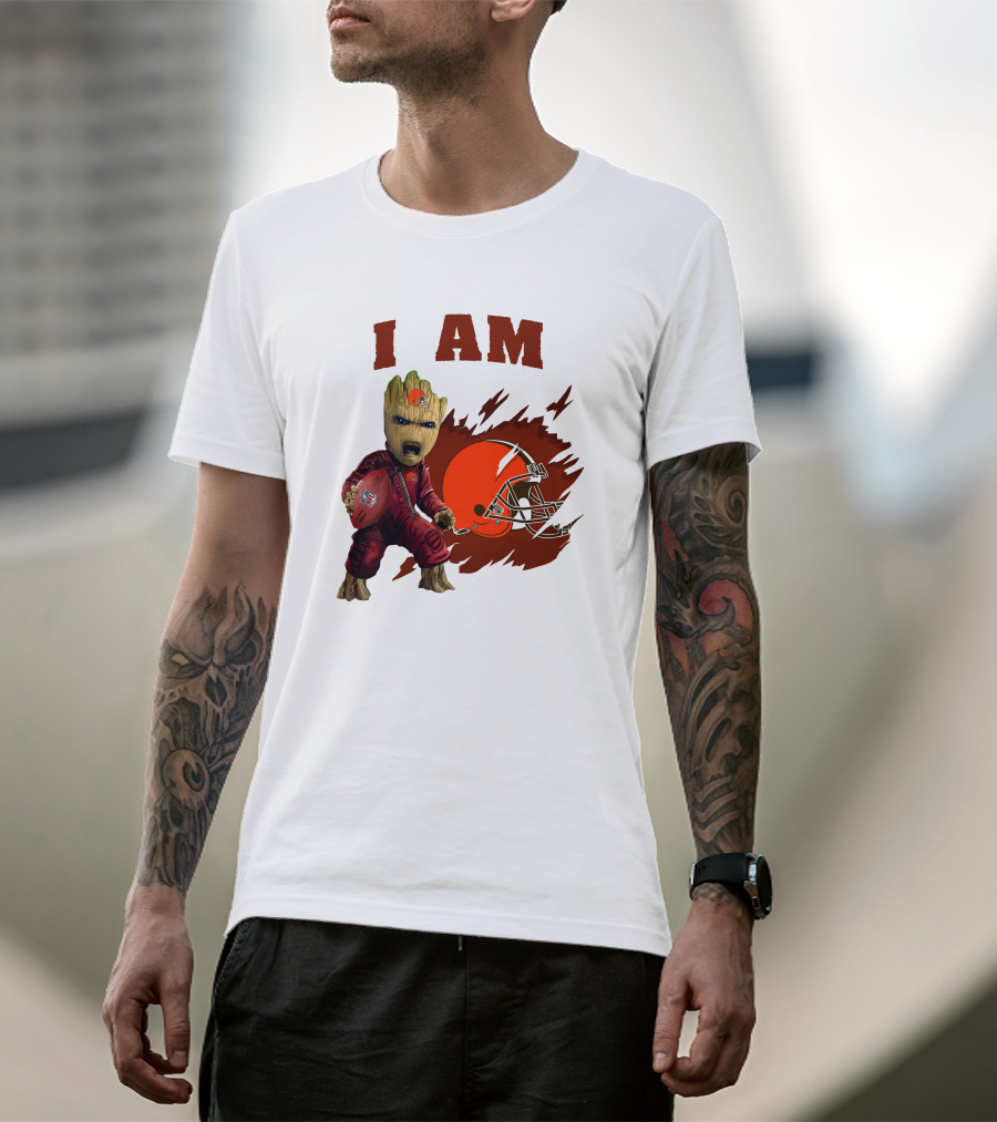 I Am Groot Cleveland Browns Football Character T-Shirt