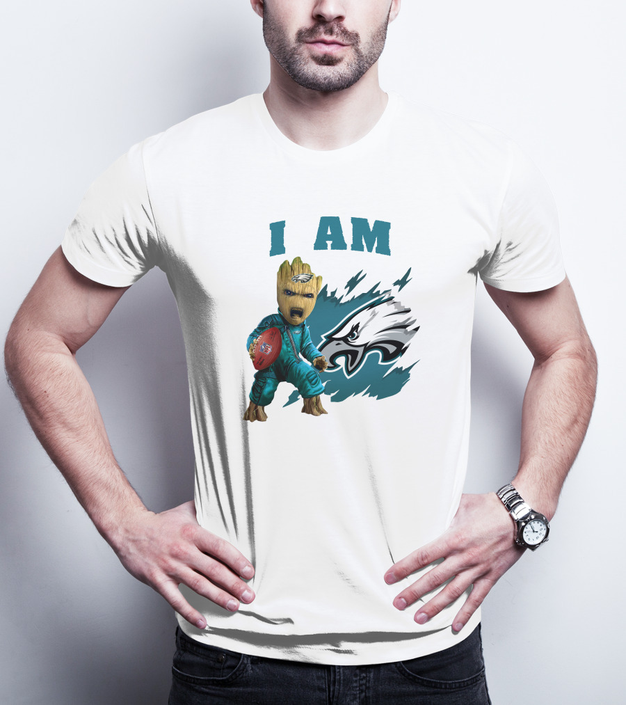 I Am Groot Philadelphia Eagles Football Marvel Crossover T-Shirt