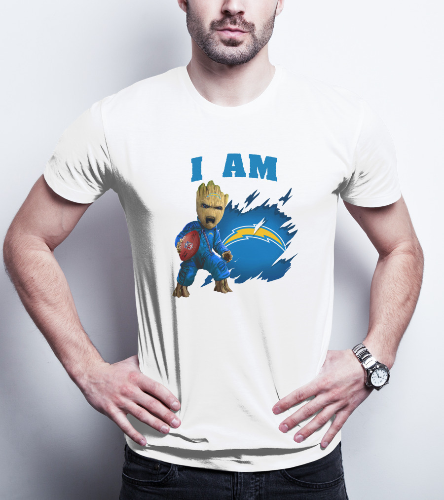 I Am Groot Los Angeles Chargers Football Marvel Character T-Shirt