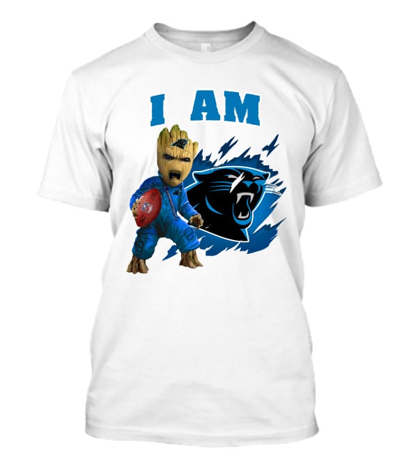 I Am Groot Carolina Panthers NFL Football Groot With Panthers T-Shirt