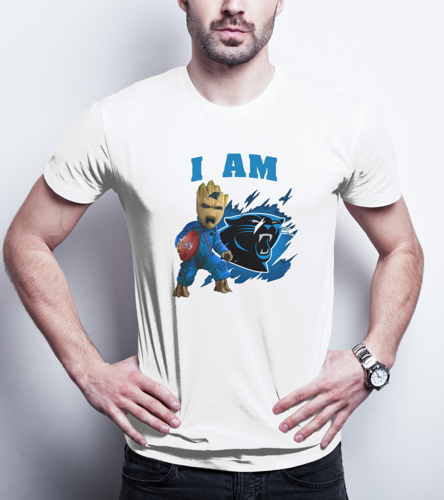 I Am Groot Carolina Panthers NFL Football Groot With Panthers T-Shirt