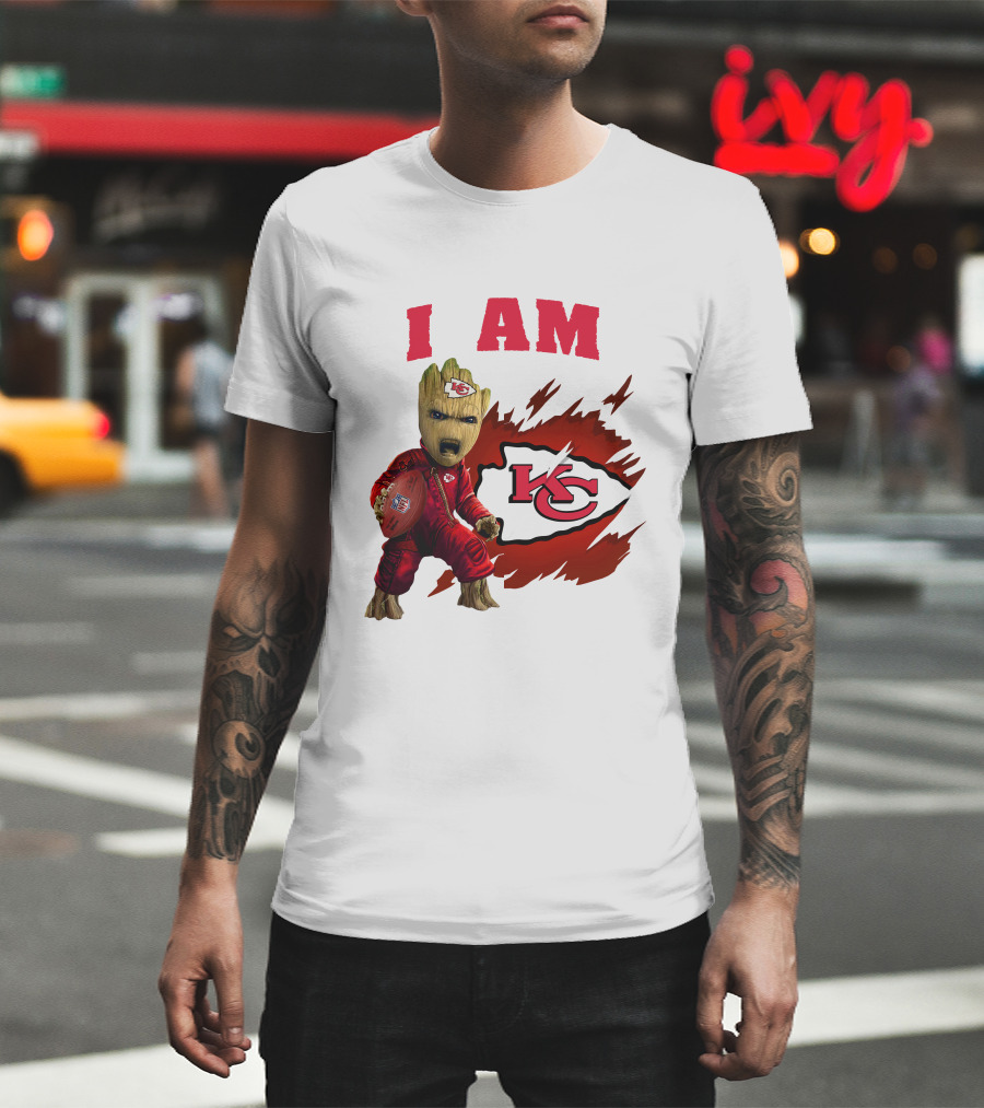 I Am Groot Kansas City Chiefs KC Football Fan Groot T-Shirt