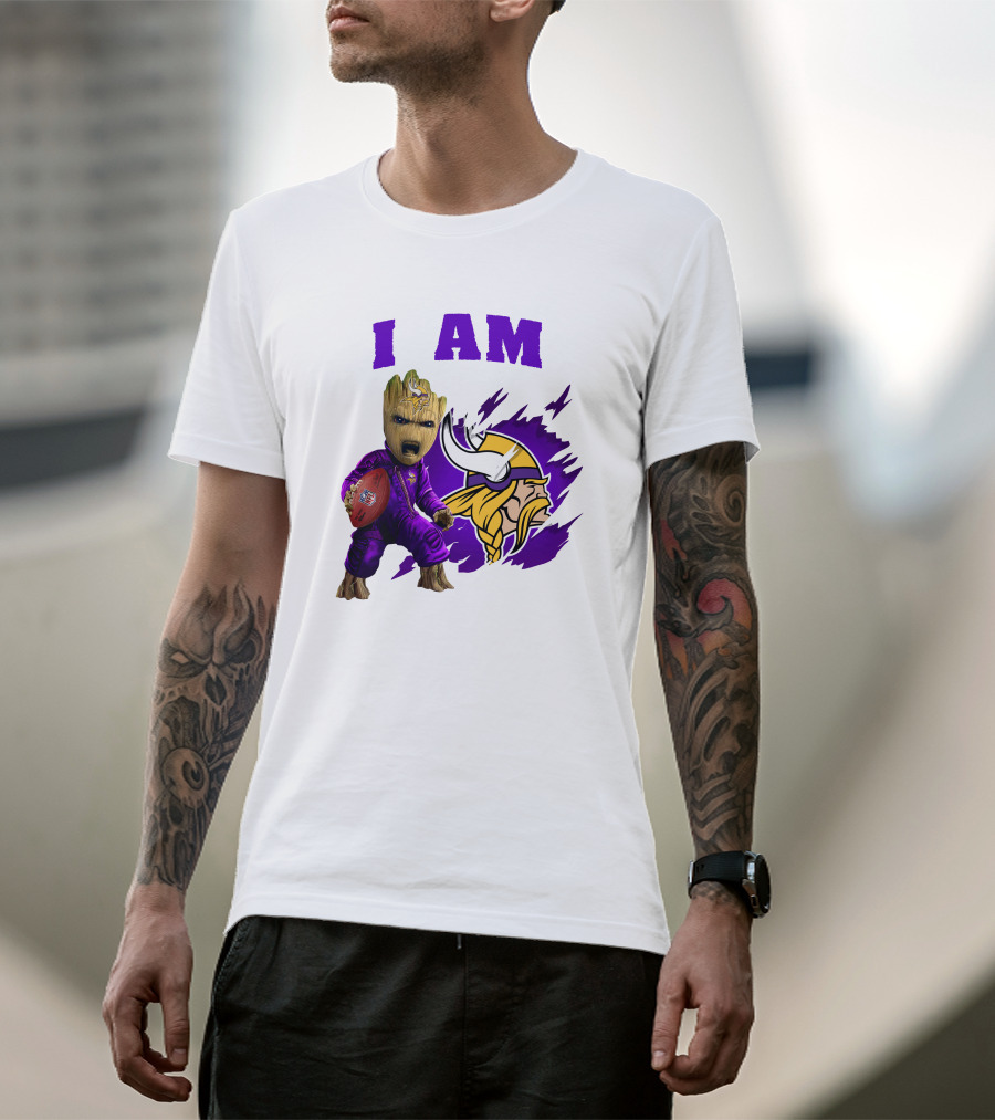 I Am Groot Minnesota Vikings Football Character T-Shirt